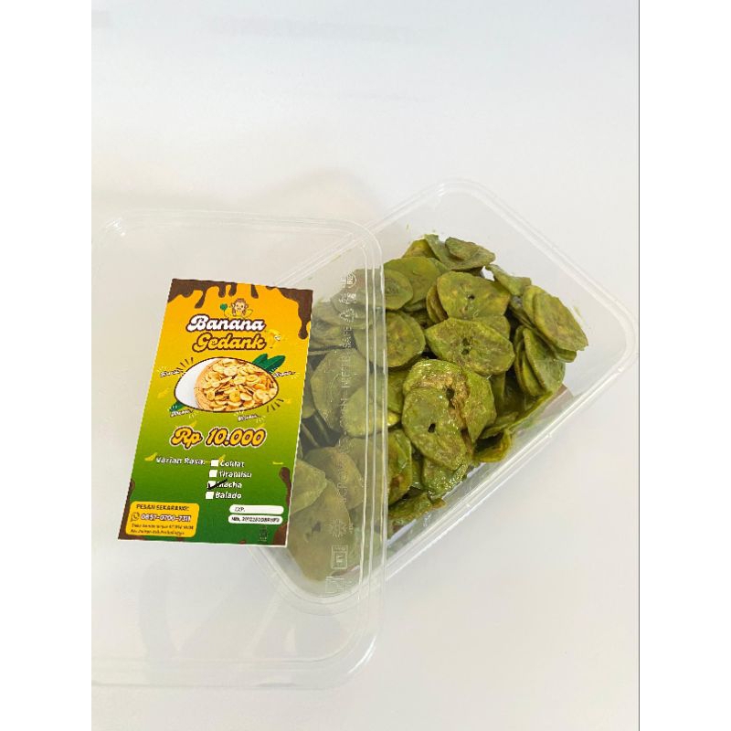 Jual kripik pisang coklat matcha lumer rasa coklat matcha green tea ...