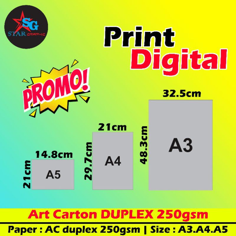 Jual Print Cetak Digital A3+ Bahan Kertas Karton Duplex 250 gsm ...