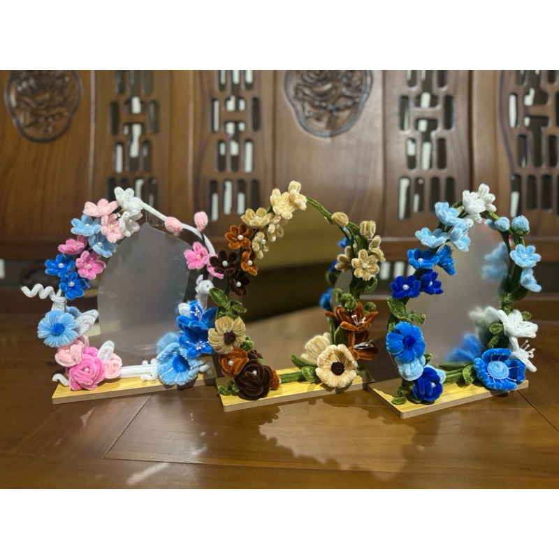 Jual kaca aesthetic / kaca unik / kaca meja / kaca bunga / kaca meja ...