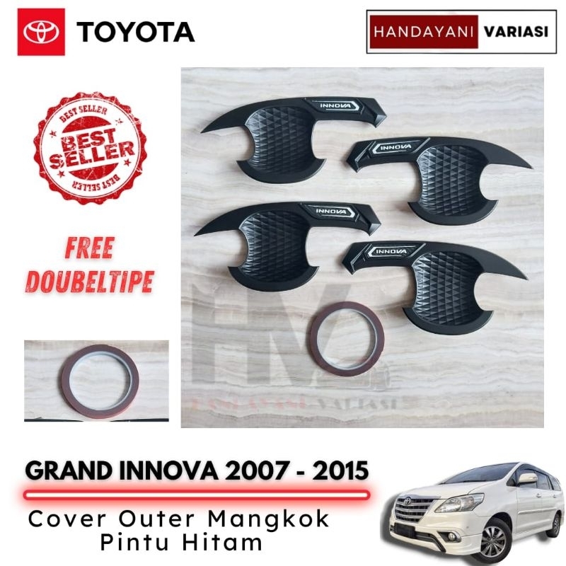 Jual Cover Outer Mangkok Pintu Toyota Innova 2007 2015 Hitam Doff ...