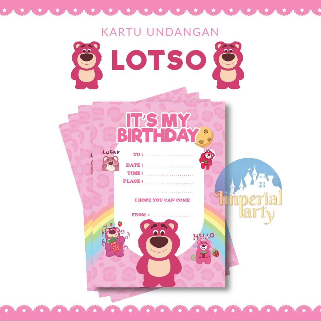 Jual Kartu Undangan Invitation Happy Birthday Ulang Tahun Lotso Huggin ...