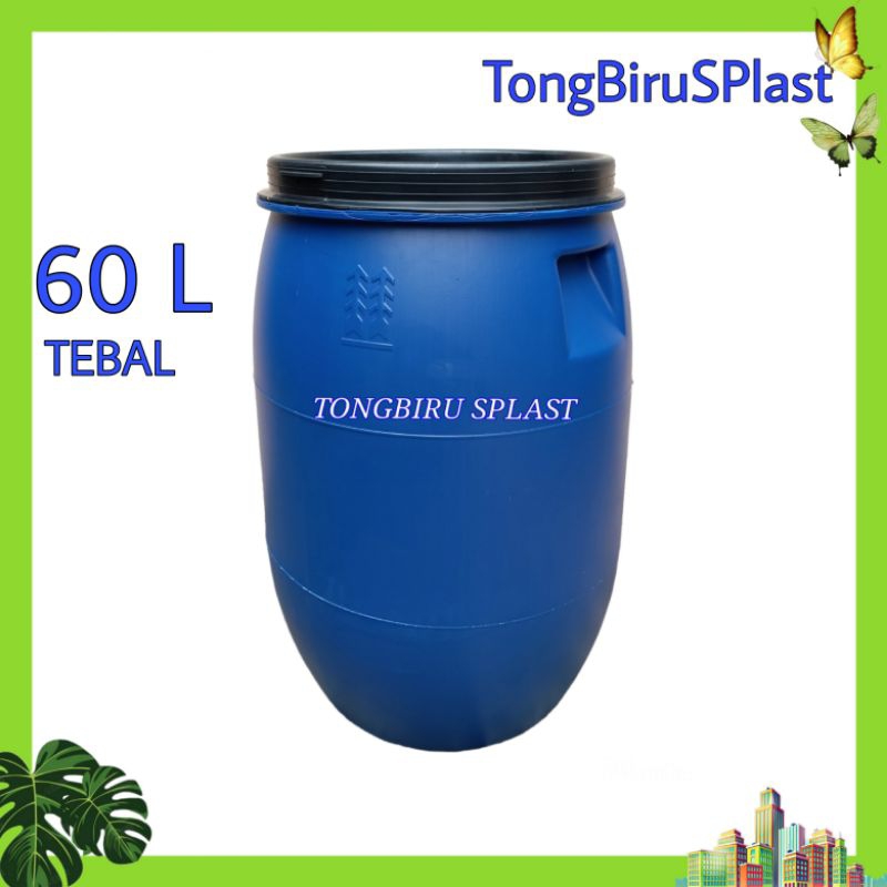 Jual Tong/ Tempat Sampah Biru 60L/ Tong 60L/ Tong Air Biru/ Tong ...