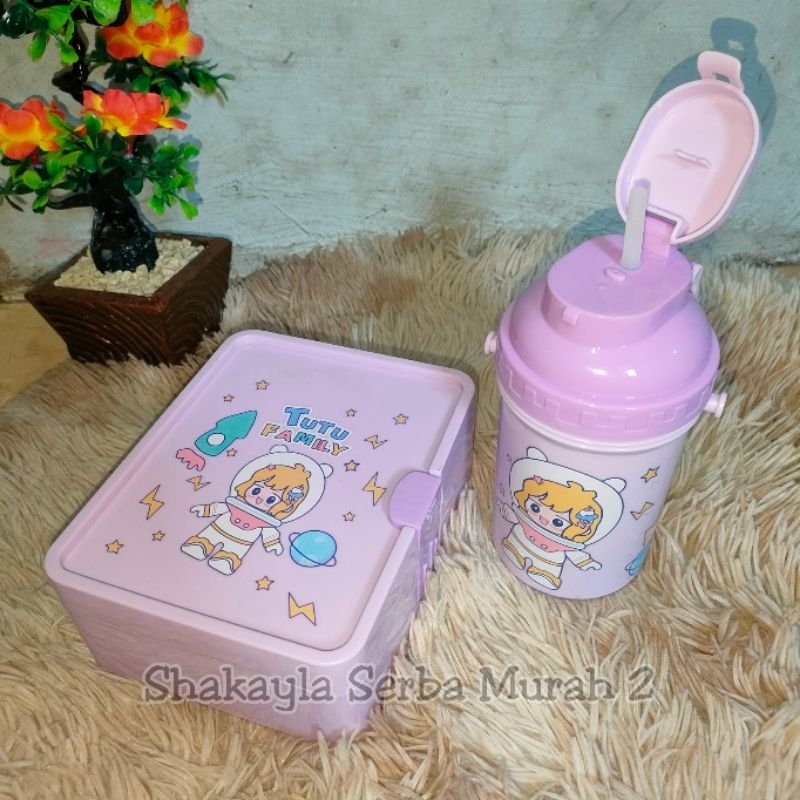 Jual KOTAK MAKAN SET BOTOL MINUM ANAK KARAKTER TUTU FAMILY / LUNCH BOX SET BOTOL MINUM KARAKTER ...