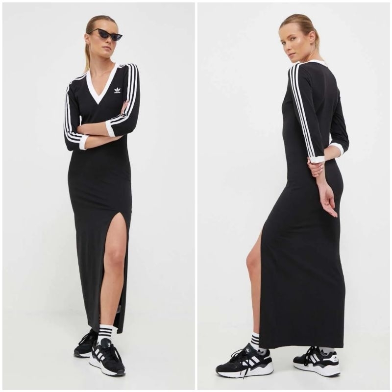 Jual ADIDAS ADICOLOR CLASSICS 3-STRIPES MAXI DRESS IK0439 ORIGINAL ...