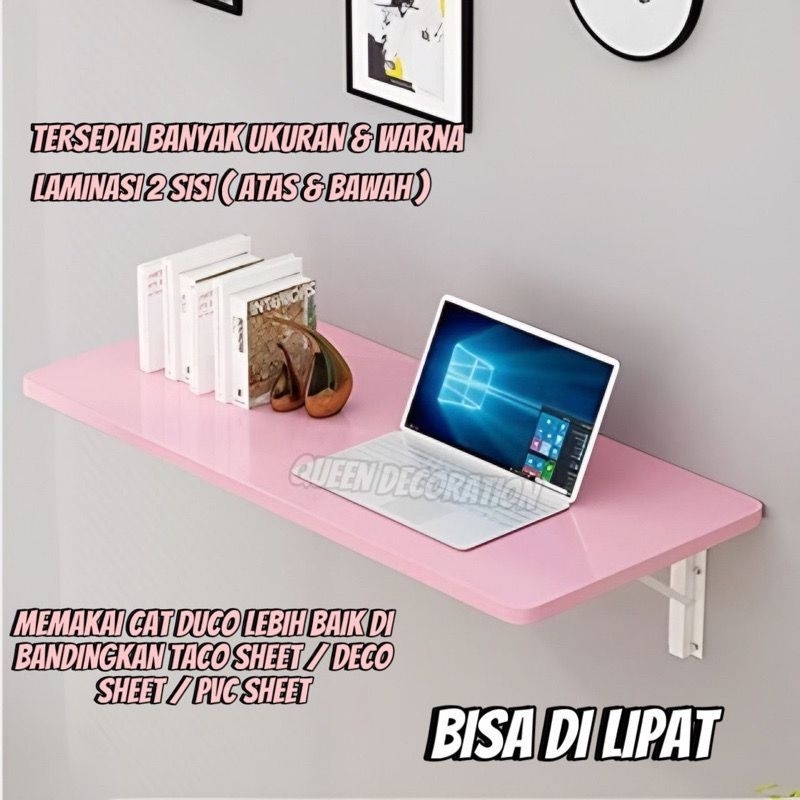 Jual meja lipat dinding minimalis ambalan termasuk bracket 120 100 80 ...
