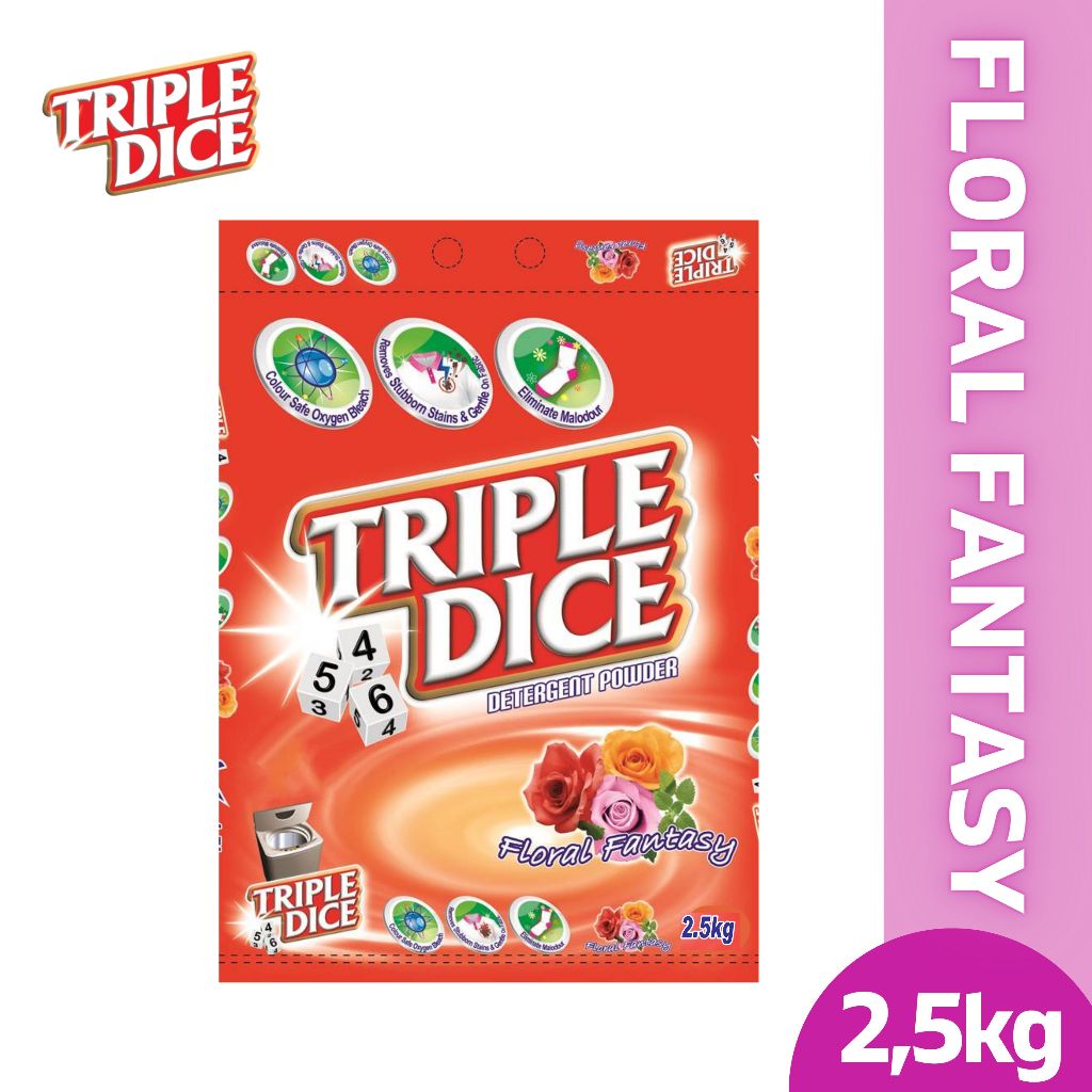 Jual TRIPLE DICE Detergent Powder Floral Fantasy 2.5kg | Shopee Indonesia