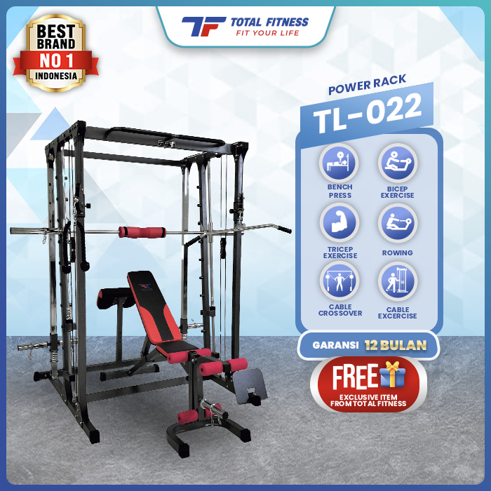 Jual TOTAL FITNESS Power Rack Alat Angkat Beban Multifungsi TLHG-022 ...