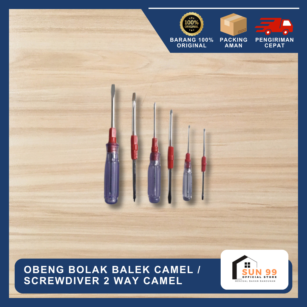 Jual Obeng Bolak Balek Camel / Screwdiver 2 Way Camel | Shopee Indonesia