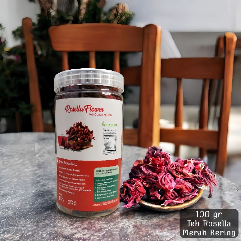 Jual Teh Bunga Rosela Merah Kering 100gr Kemasan Toples | Shopee Indonesia