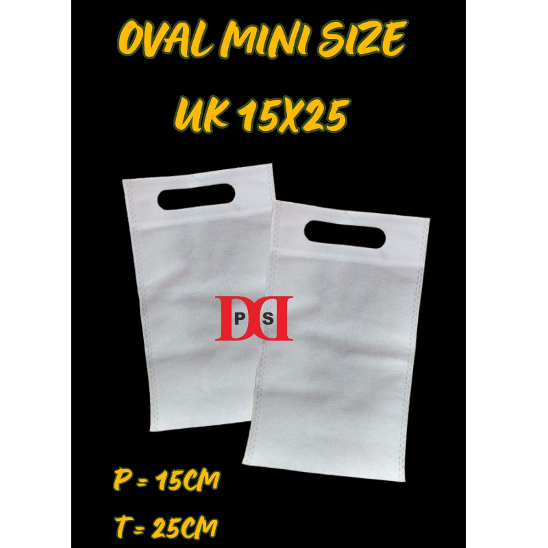 Jual Goodie Bag Spunbond Oval MINI SIZE 15X25 Ketebalan Kain Polos 65 ...