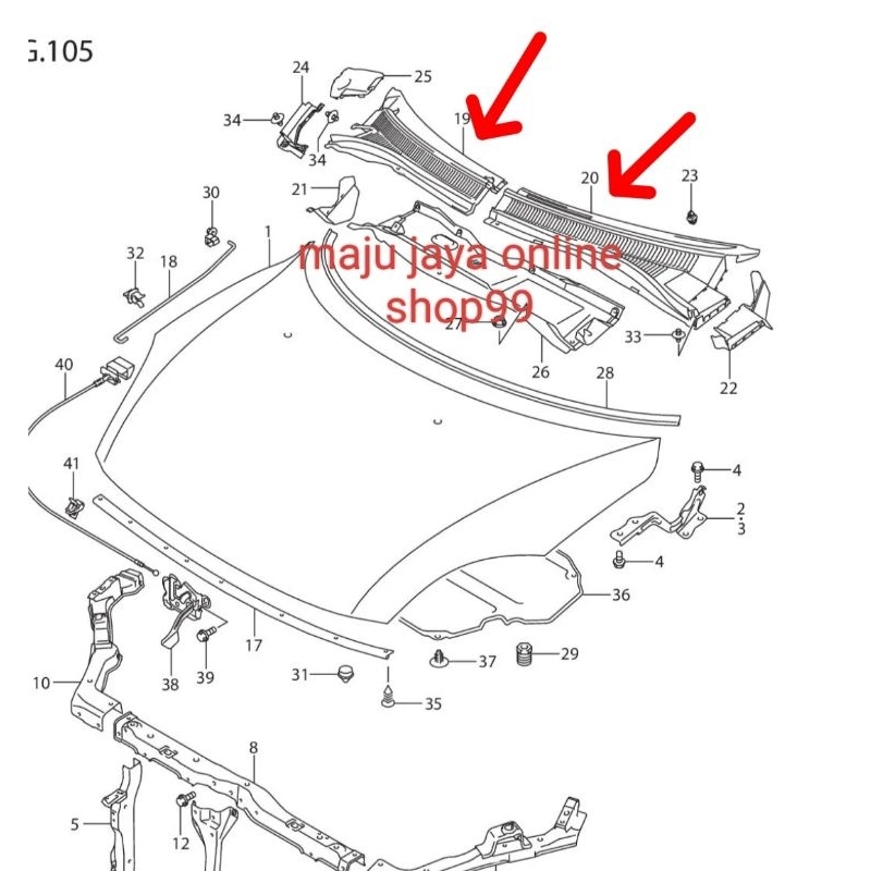 Jual Panel cowl Swift 2004-2012 asli | Shopee Indonesia