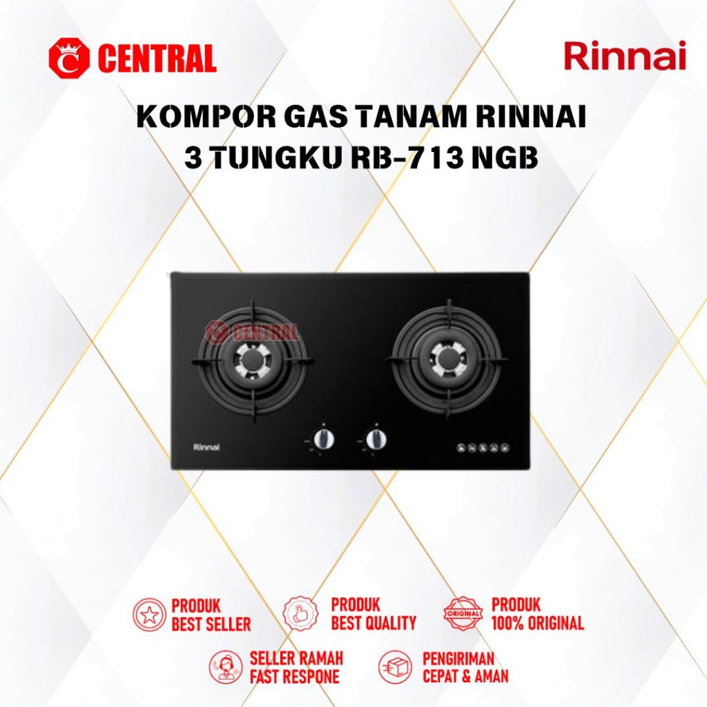 Jual KOMPOR TANAM RINNAI 3 TUNGKU RB-713NGB / RB 713N (S) | Shopee Indonesia