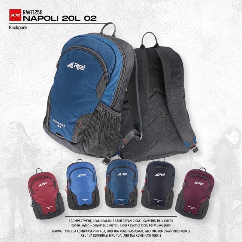 Jual Tas Daypack Arei Napoli 02 Kaps 20L Dapat Rain Cover Original | Ransel | Shopee Indonesia