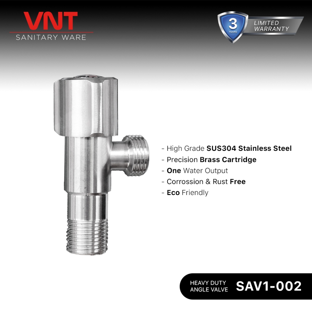 Jual VNT Stop Kran Stainless Single SAV1-002 Angle Valve Keran Shower 1 ...