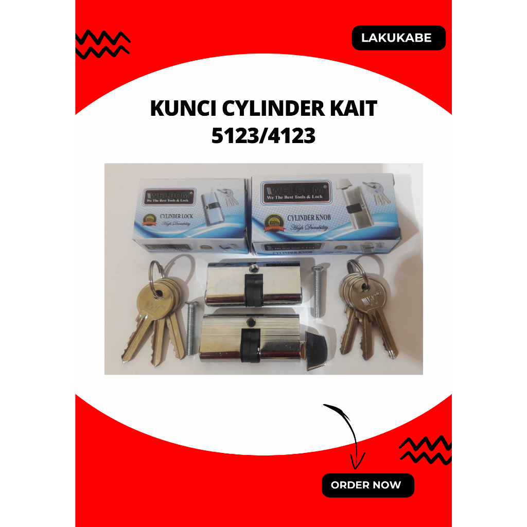 Jual Kunci Cylinder Kait 5123/4123 Pintu Aluminium 9055 Knob Kunci ...