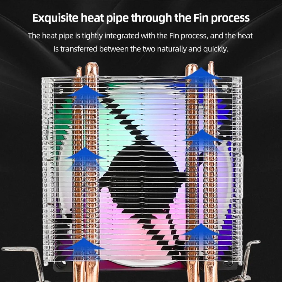 Jual AULA BLIZZARD FAN RGB CPU COOLER HEATSINK COOLING INTEL/AMD 2PIPES ...