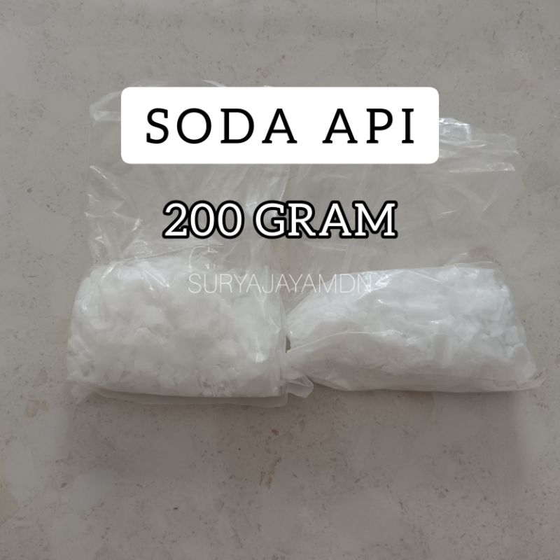 Jual SODA API 200 GRAM / NaOH CAUSTIC SODA 2 ONS BAGUS | Shopee Indonesia