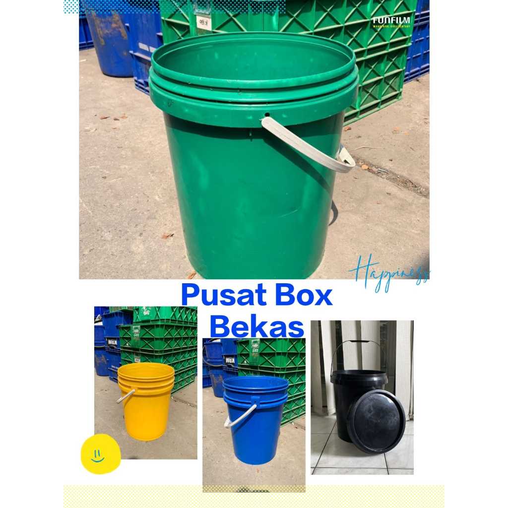 Jual Ember bekas cat 25kg putih polos (PLUS TUTUP) wadah ikan cupang ...