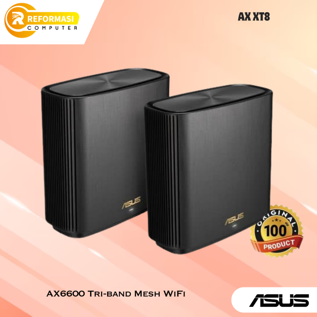 Jual Asus ZenWifi AX XT8-Black (2 Pack) AX6600 Tri-band Mesh WiFi ...