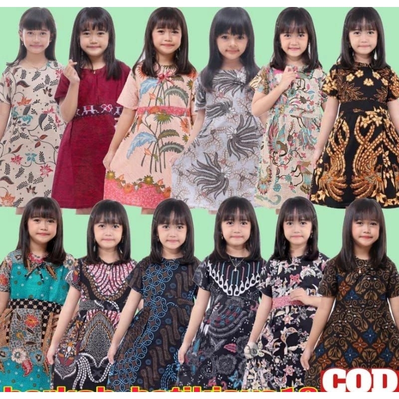 Jual DRESS BATIK ANAK PEREMPUAN - umur 3 sampai 10 Tahun - Motif Batik ...