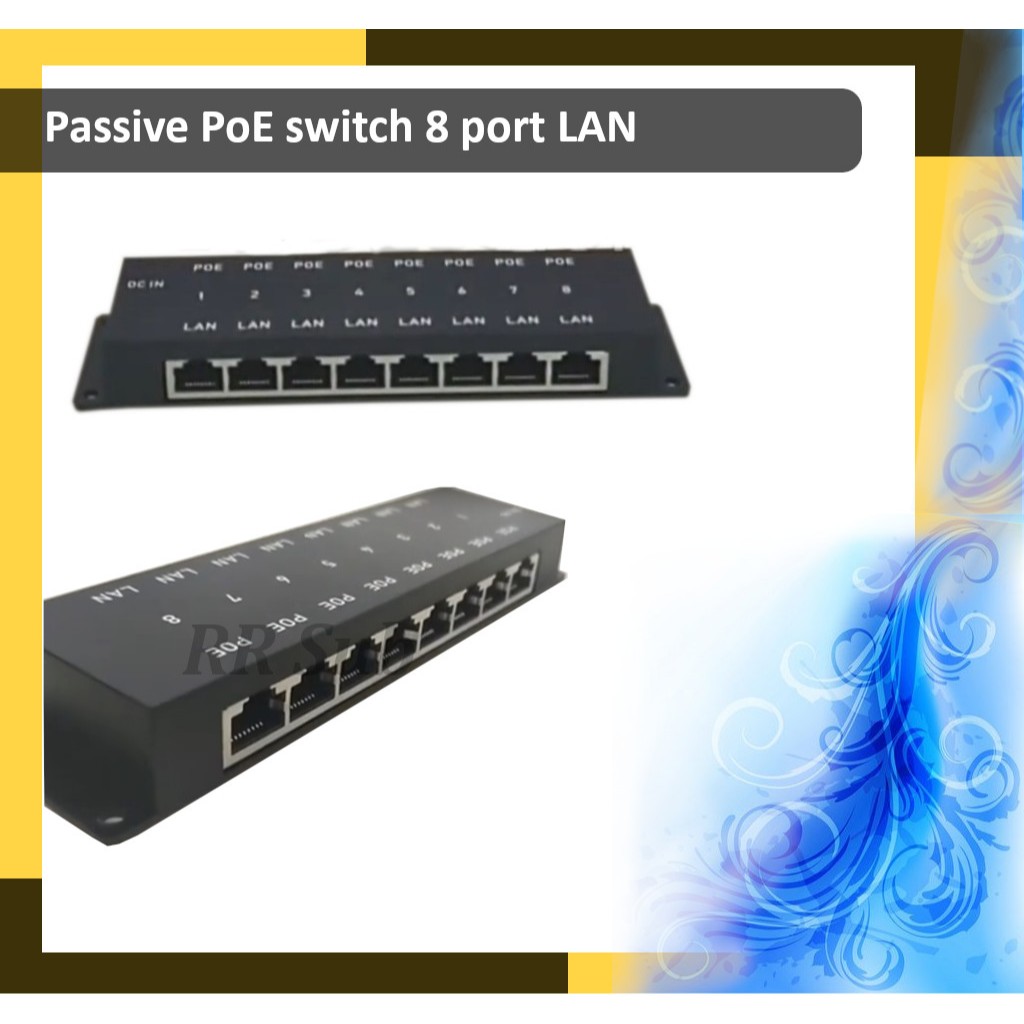 Jual Passive PoE switch injector 8 port / 8 port PoE injector | Shopee ...