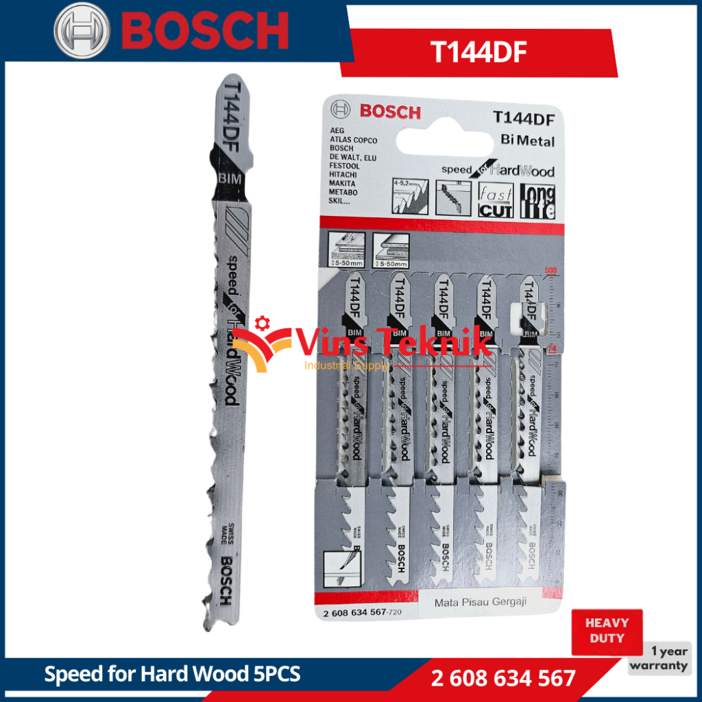 Jual Mata Gergaji Jigsaw Jig Saw Speed for Hard Wood T144DF Bosch T 144 DF | Shopee Indonesia