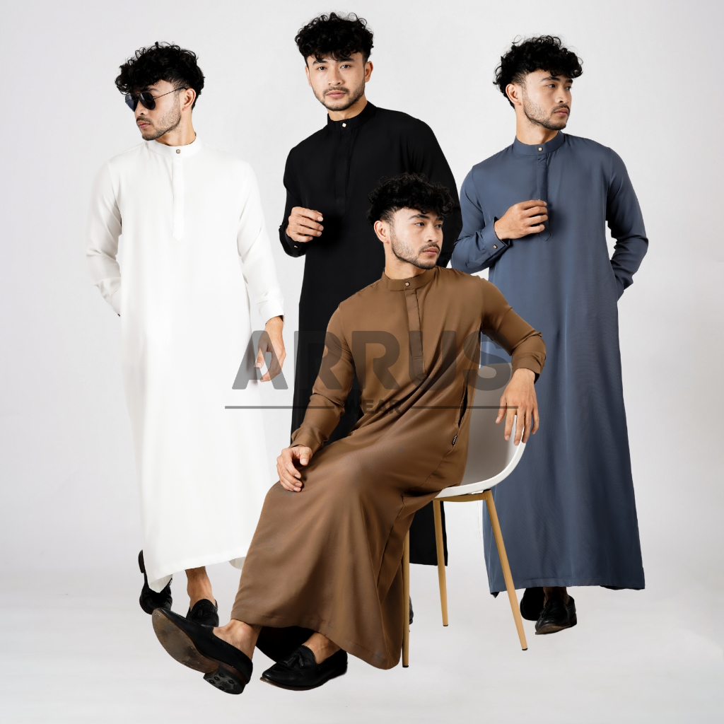 Jual Jubah Gamis Pria Gamis Pria Lengan Panjang Saqeel Series Arrus ...