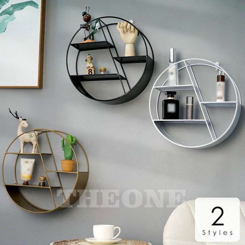 Jual Rak dinding besi minimalis, Rak Bulat Hiasan dinding besi mewah ...