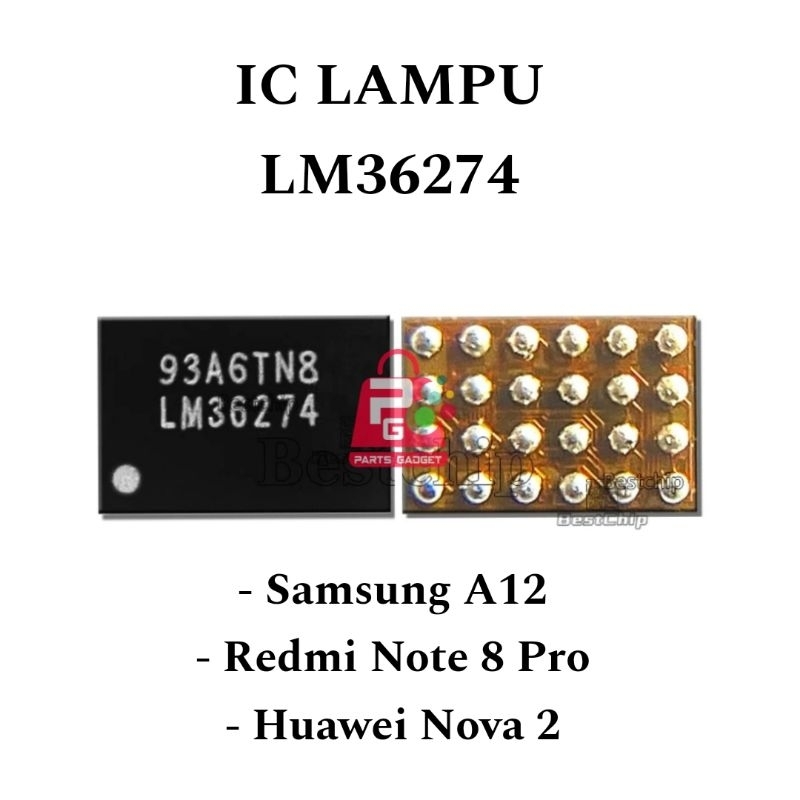 Jual IC Lampu LM36274 Samsung A12 Note 8 Pro Nova 2 Display Light LM ...