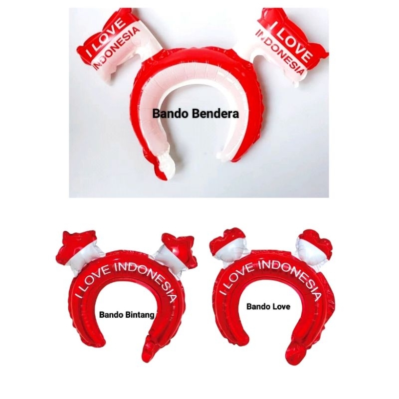 Jual BALON FOIL Bentuk Bando Bando Merah Putih I Love Indonesia Hiasan ...