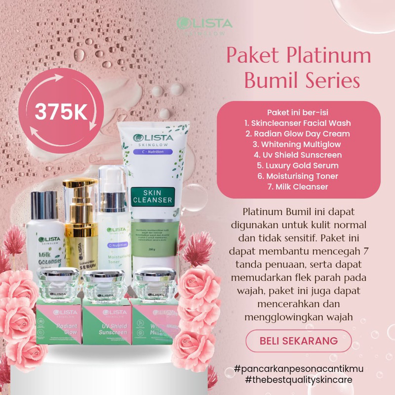 Jual Paket Platinum Colista Skin Care BPOM (untuk menghilangkan flek ...