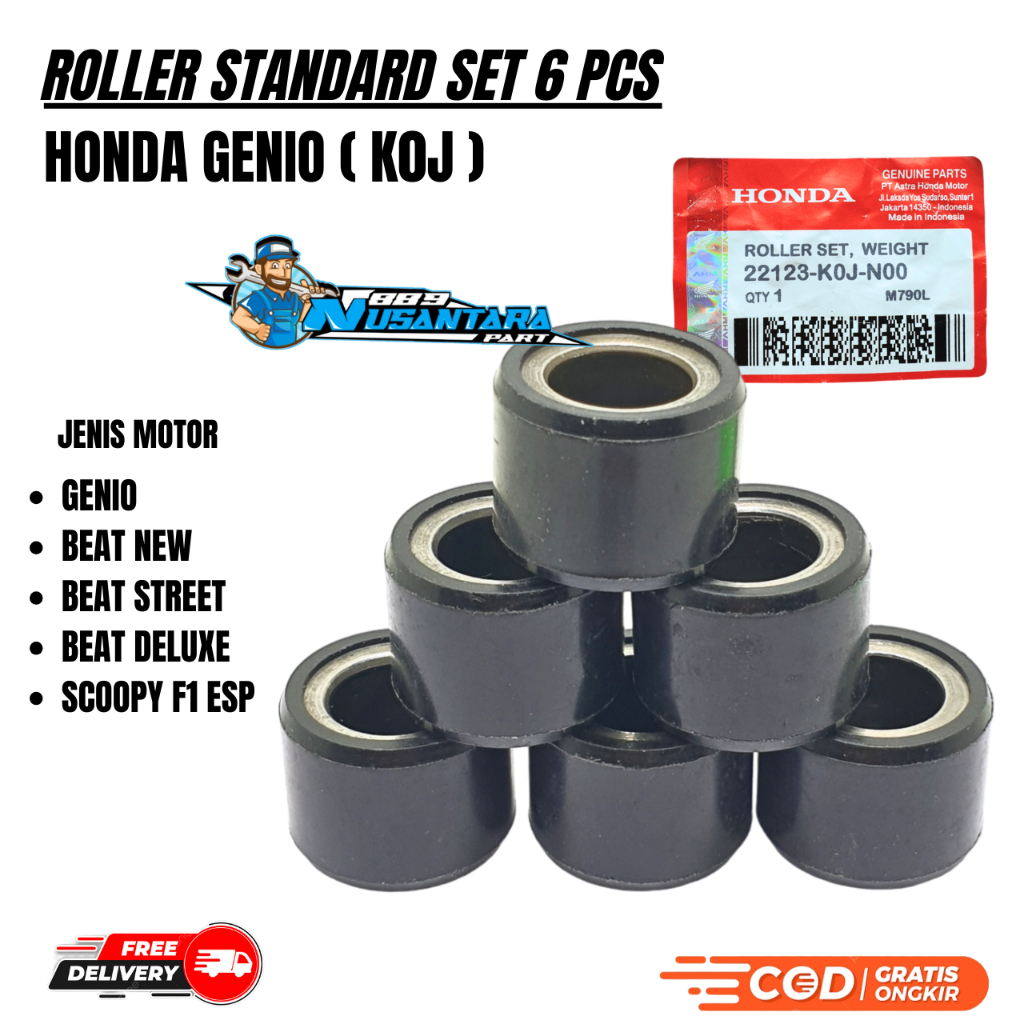 Jual ROLLER SET GENIO / BEAT NEW / BEAT STREET / BEAT DELUXE / SCOOPY F1 ESP(22123-KOJ-N00 ...