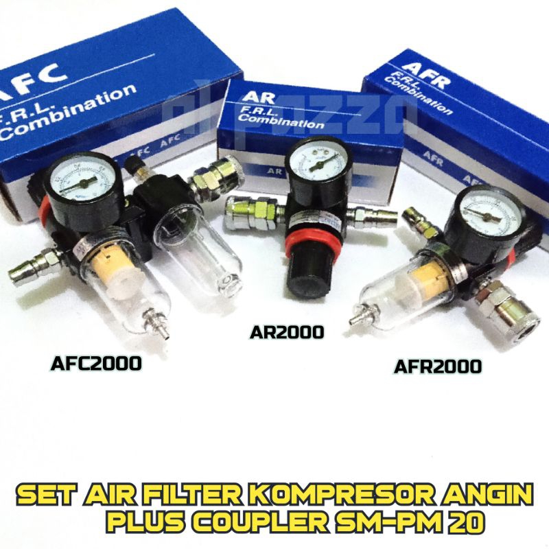 Jual Air Filter Regulator Saringan Kompresor Udara AFC2000 AFR2000 AR2000 Plus coupler sm pm20 ...