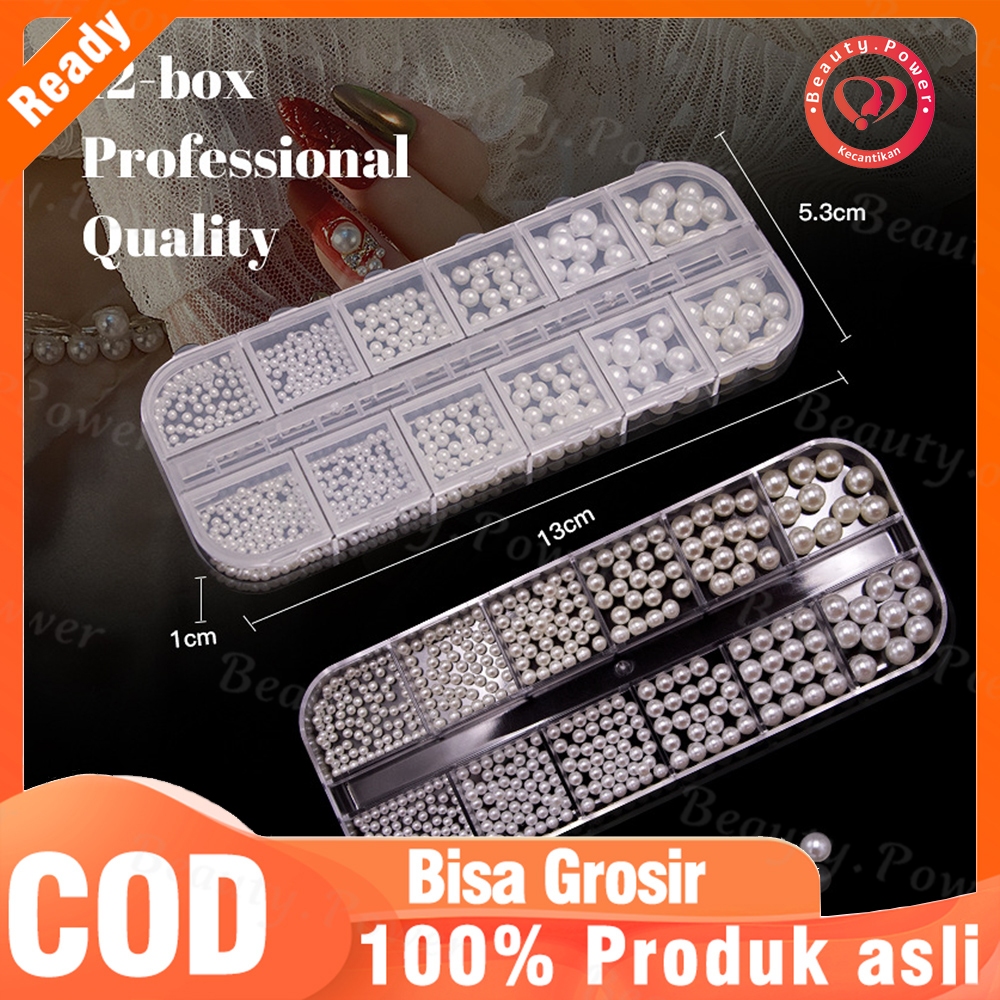 Jual White Nail Art pearl mutiara putih rhinestones nail art hiasan ...