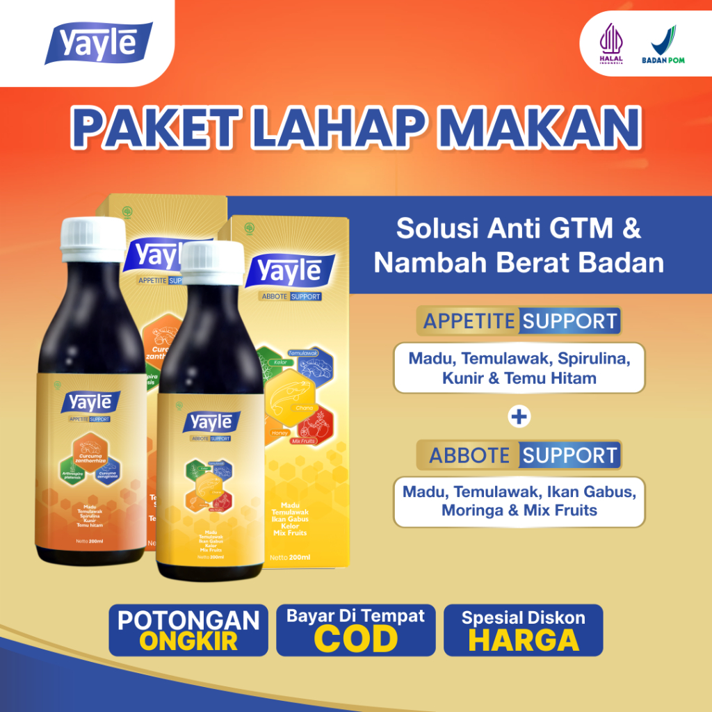 Jual PAKET YAYLE APPETITE DAN ABBOTE SUPPORT PERBAIKI NAFSU MAKAN ANAK ...