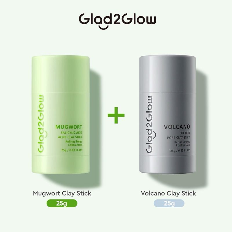 Jual Glad2Glow Real Mugwort Salicylic Acid Acne Control Clay Mask Stick | Shopee Indonesia