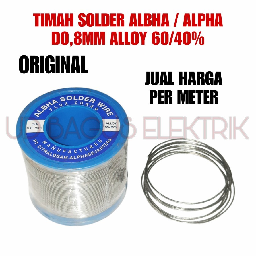 Jual 5X TIMAH SOLDER ALBHA / ALPHA ORIGINAL HARGA PER 5 METER DIAMETER ...