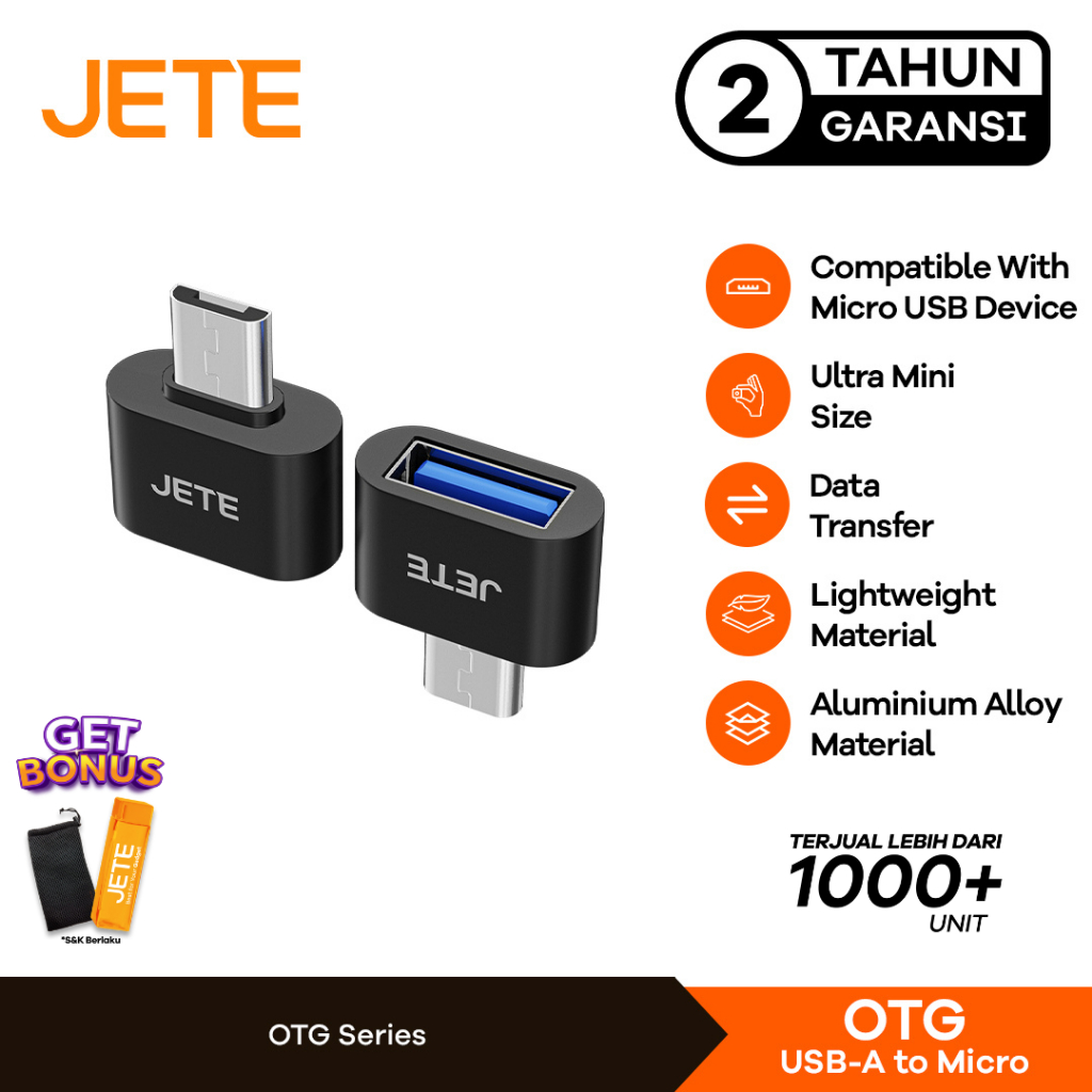 Jual OTG USB to Micro JETE - Garansi 2 Tahun - Tanpa Kabel | Shopee ...