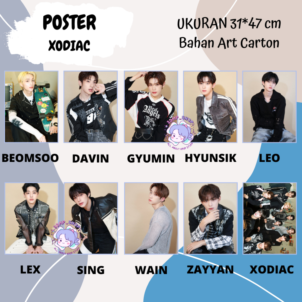 Jual Poster A3 Xodiac XOUL DAY Davin Gyumin Lex Leo Sing Wain Beomsoo Zayyan Hyunsik | Shopee ...