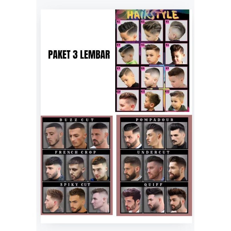 Jual poster model rambut BARBERSHOP | Shopee Indonesia