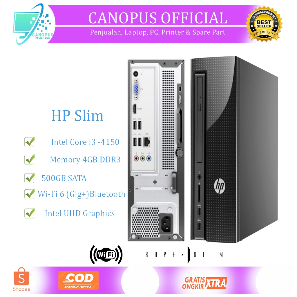Jual PC HP Slim Core i3 471 - pc core i3 4170 wifi - cpu core i3 gen 4 ...