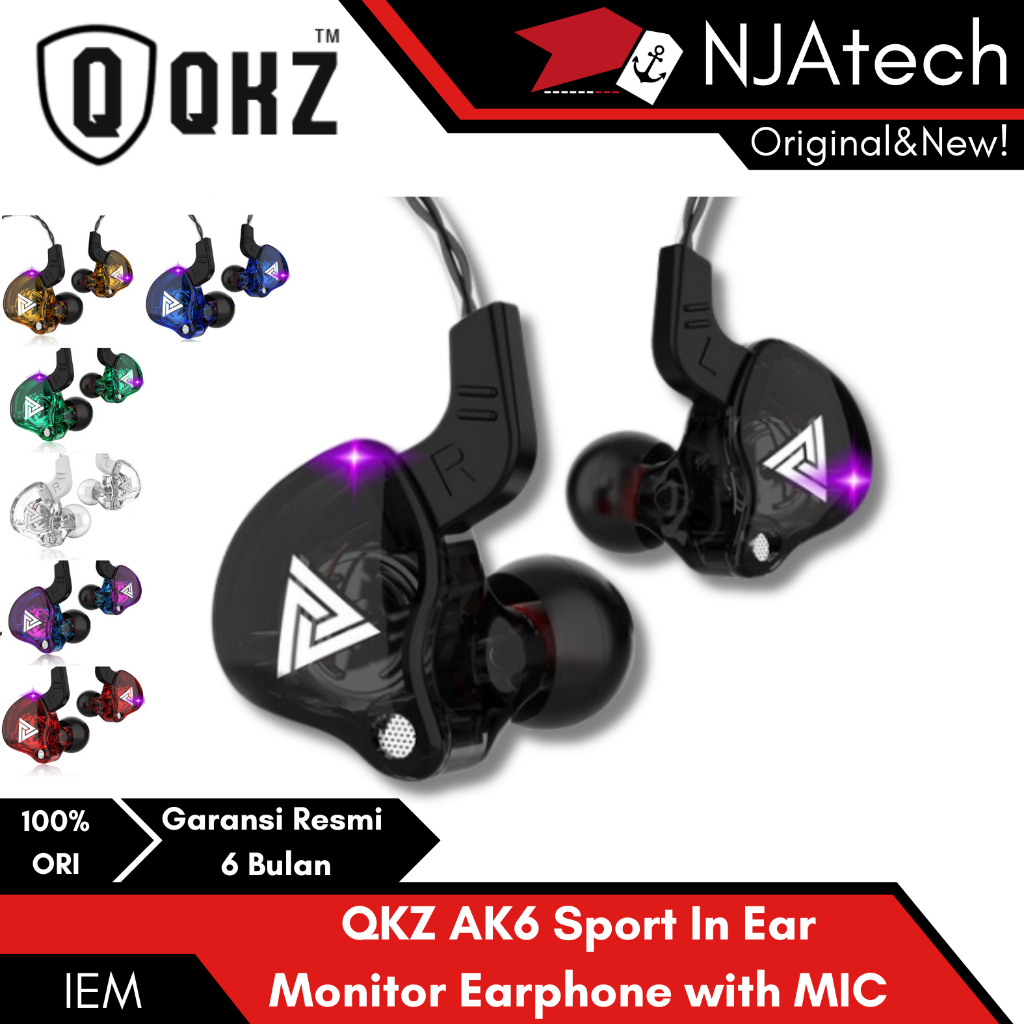 Jual QKZ AK6 Sport Running Dynamic Bass In Ear Monitor Earphone With ...