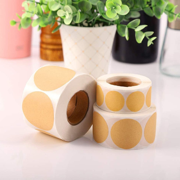 Jual Stiker Label Kraft Blank Sticker Polos Warna Coklat Bundar Tag ...
