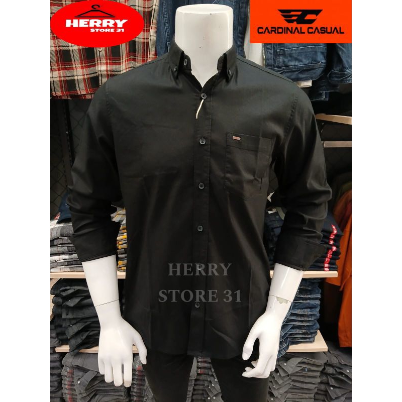 Jual KEMEJA CARDINAL CASUAL SLIMFIT PREMIUM QUALITY HITAM | Shopee ...