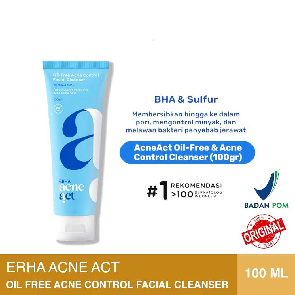 Jual ERHA ACNEACT OIL FREE CONTROL FACIAL WASH 100GR - FACIAL WASH ERHA ...