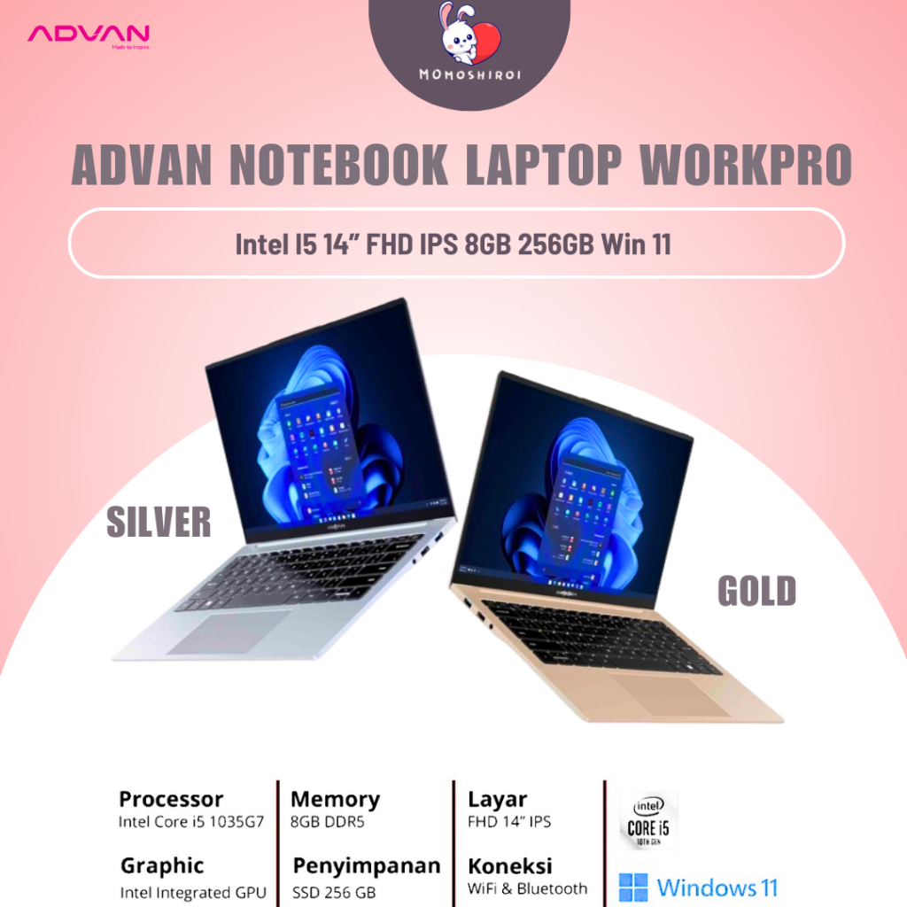 Jual Laptop Advan Workpro intel i5 8/256GB 14 Inch FHD IPS Notebook ...