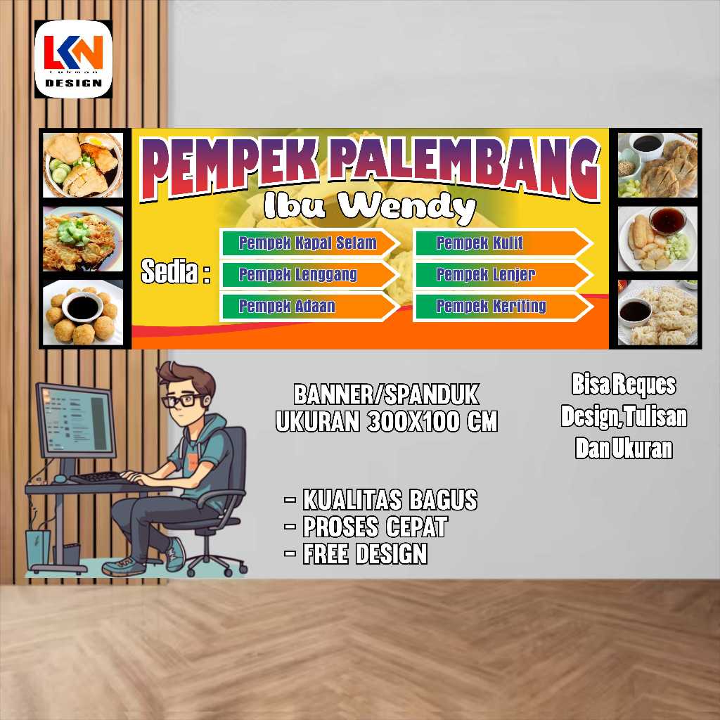 Jual spanduk banner PEMPEK PALEMBANG reques design | Shopee Indonesia