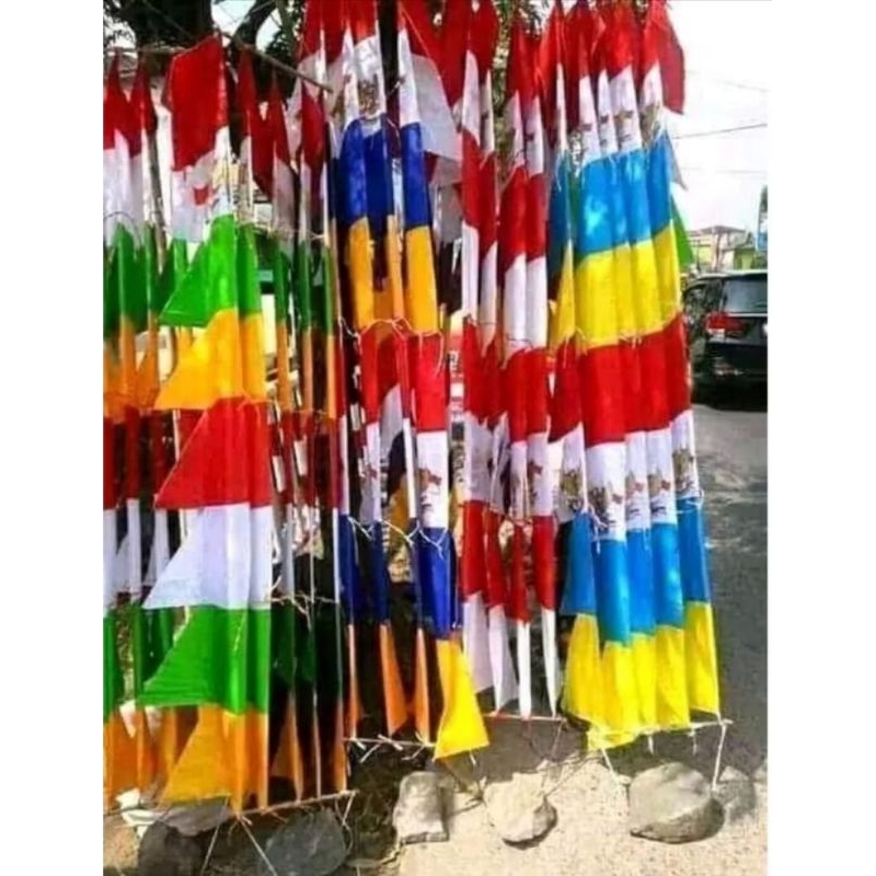Jual bendera umbul umbul bandir warna warni-merah putih | Shopee Indonesia