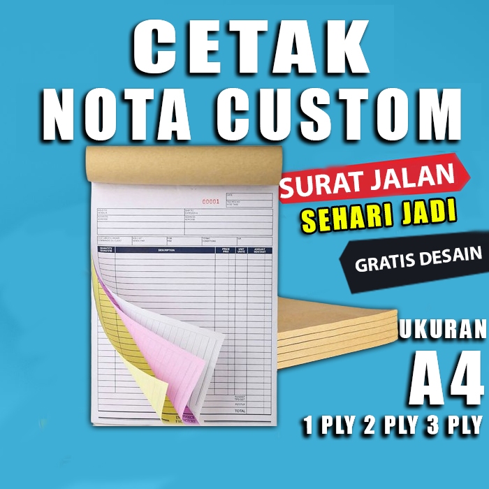 Jual Cetak Nota / Invoice / Continous Form ukuran A4 - 3 Ply | Shopee ...