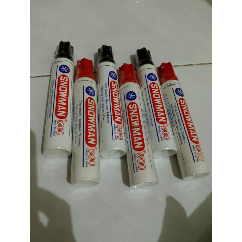Jual Spidol Snowman 500 Permanen Merah | Shopee Indonesia